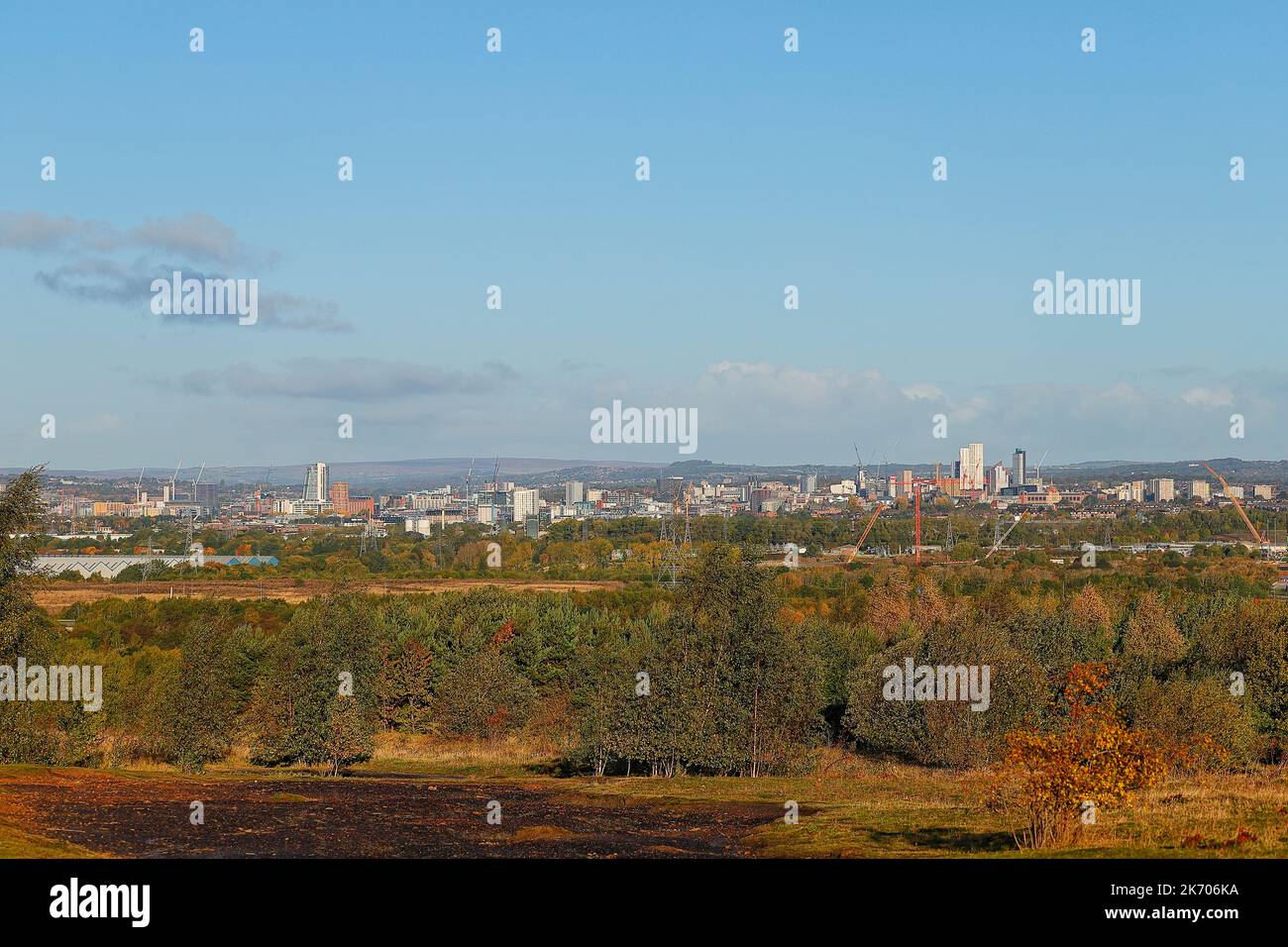 A view of Leeds City Centre taken from Rothwell Country Park ...