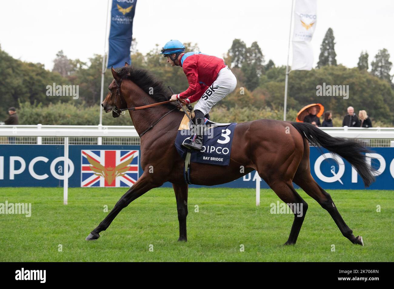 Ascot, Berkshire, UK. 15th October, 2022. Horse Bay Bridge ridden by ...