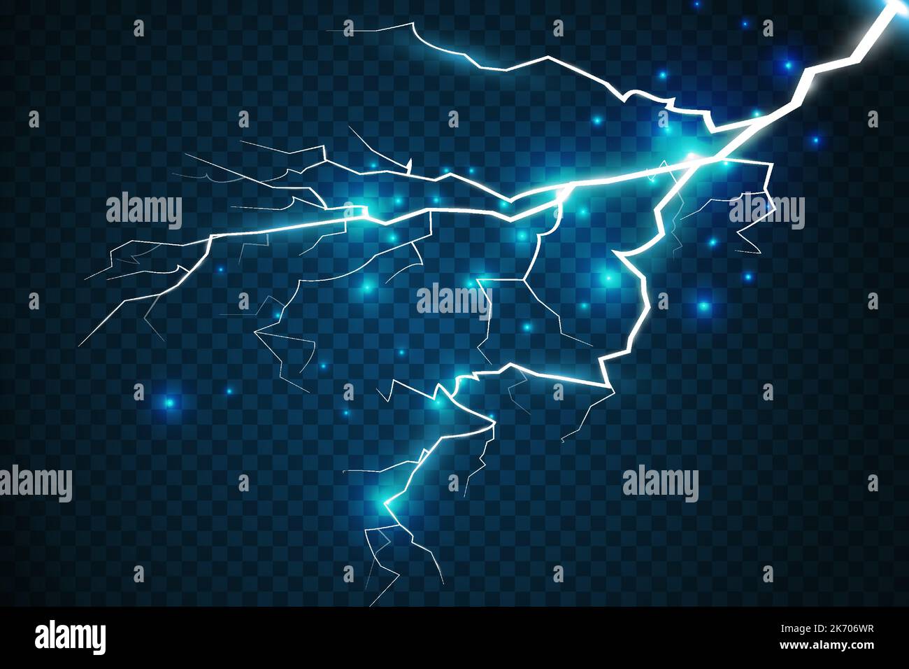 A set of Magic lightning and bright lighting effects. Vector ...
