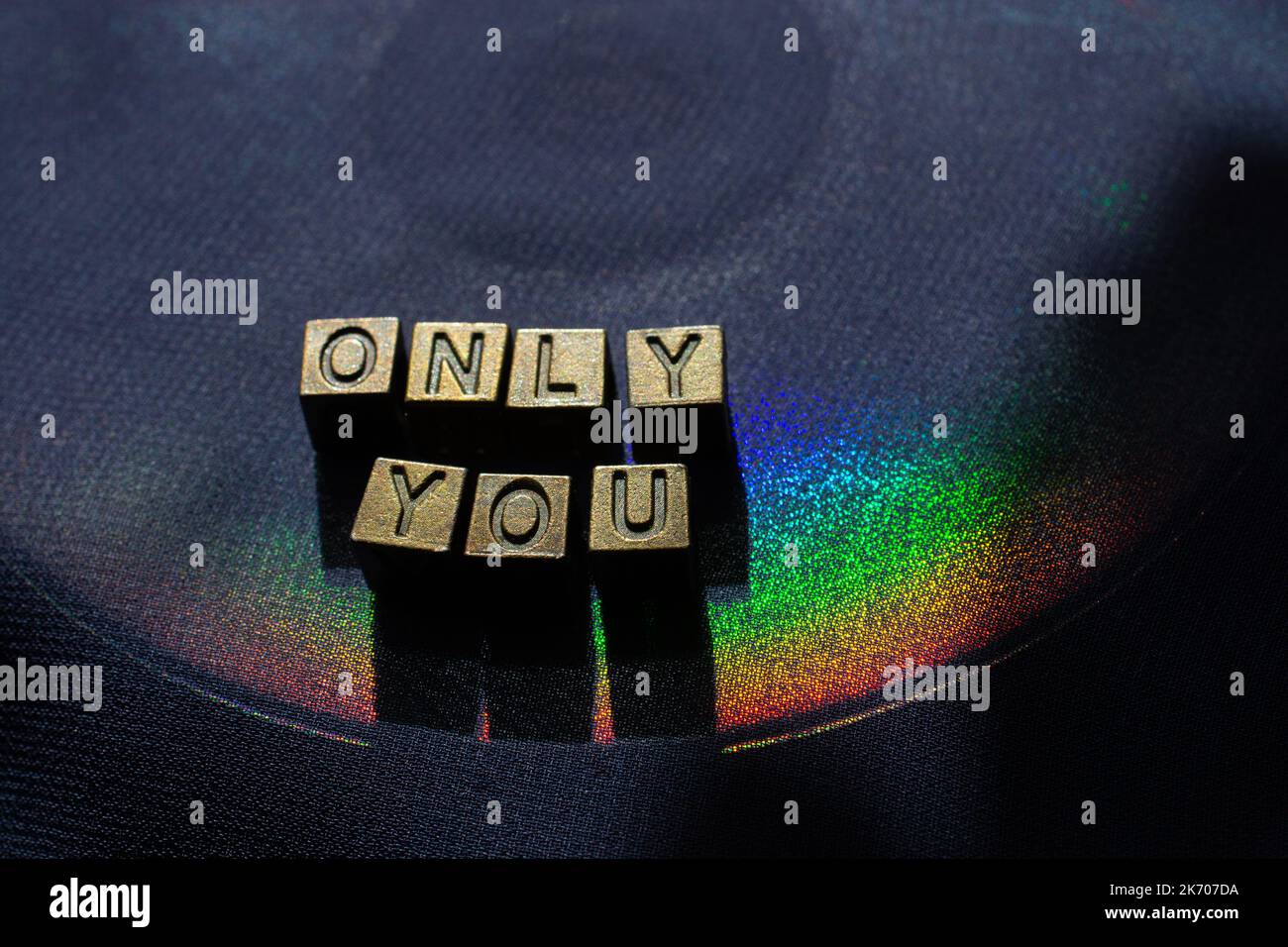 The word only you with metal letters as love concept Stock Photo - Alamy