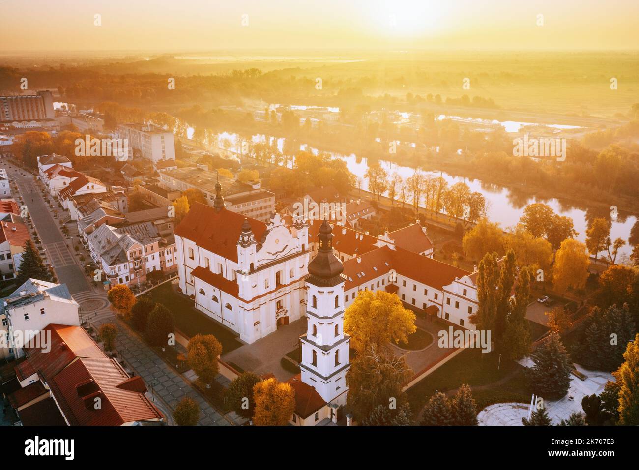 Pinsk, Brest Region, Belarus. Bird's-eye View Of Cathedral Of Name Of ...