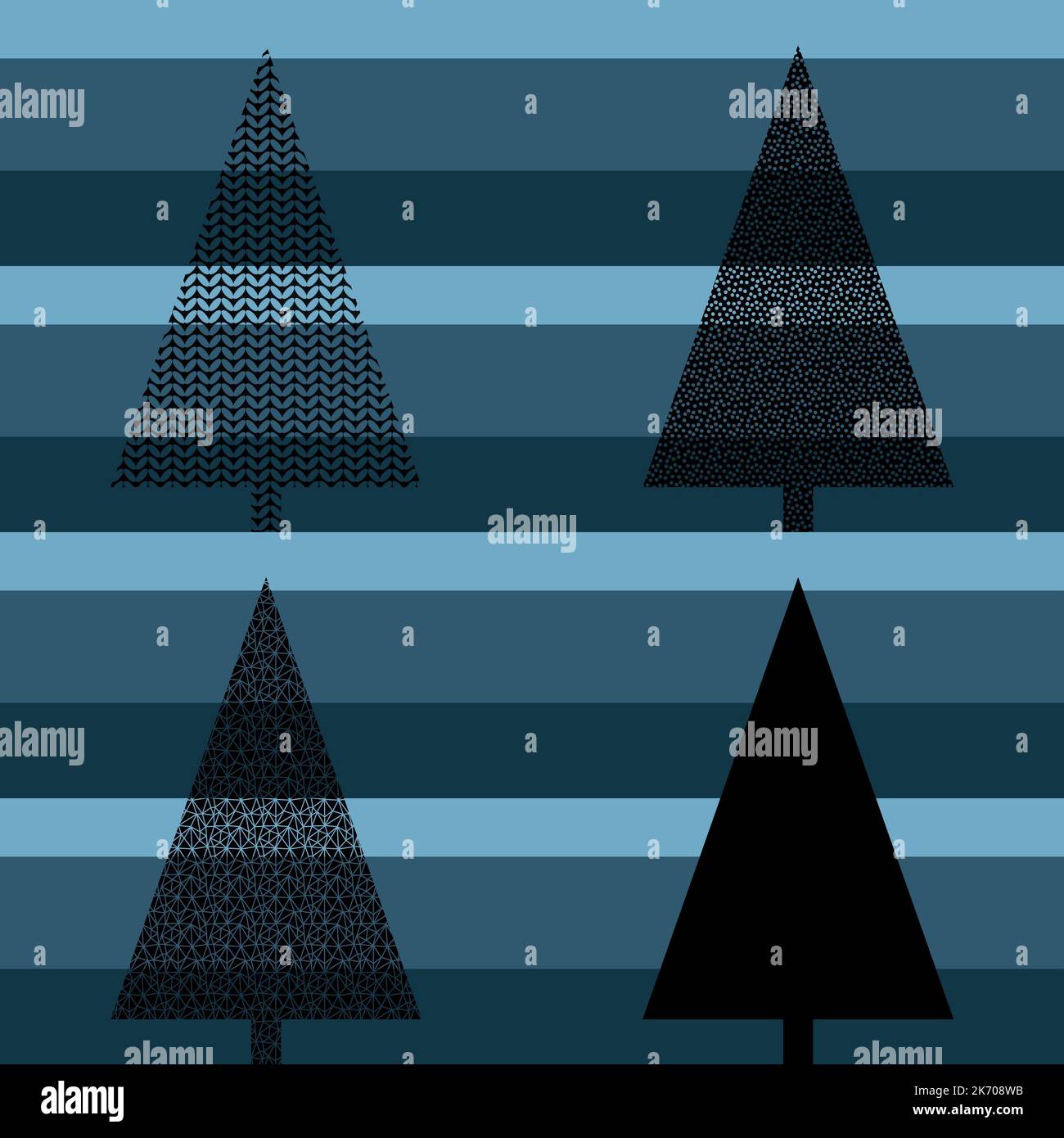 Forest winter seamless Christmas tree pattern for wrapping paper and ...