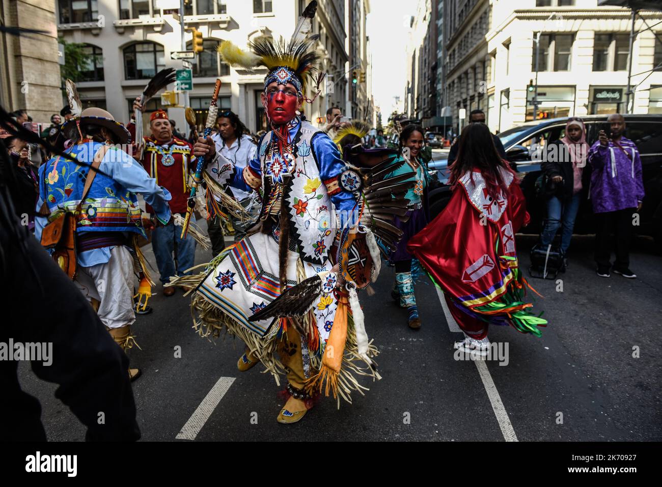 New York, New York, USA. 15th Oct, 2022. Native peoples participate in ...