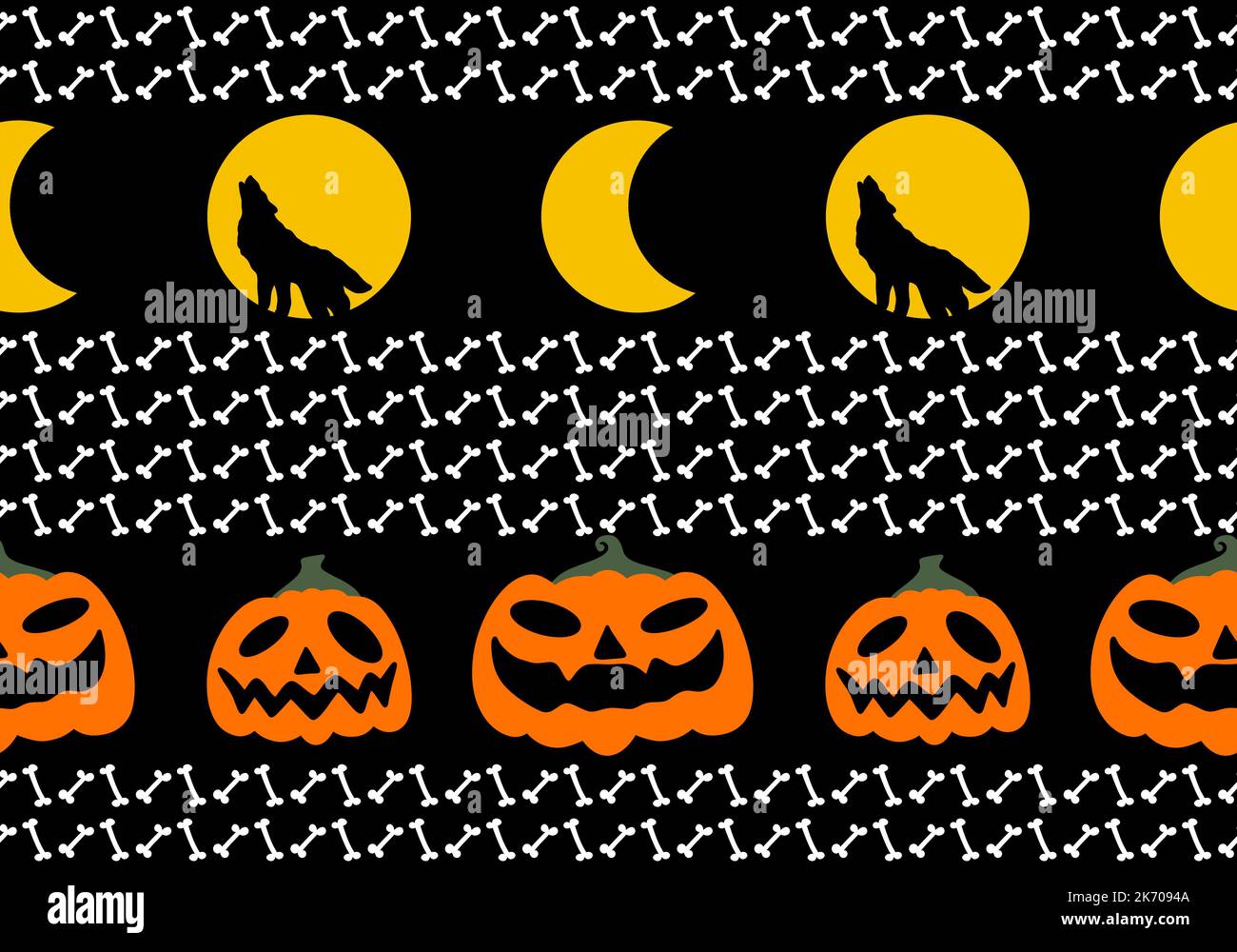 Halloween cartoon bones seamless pattern for wrapping paper and fabrics ...