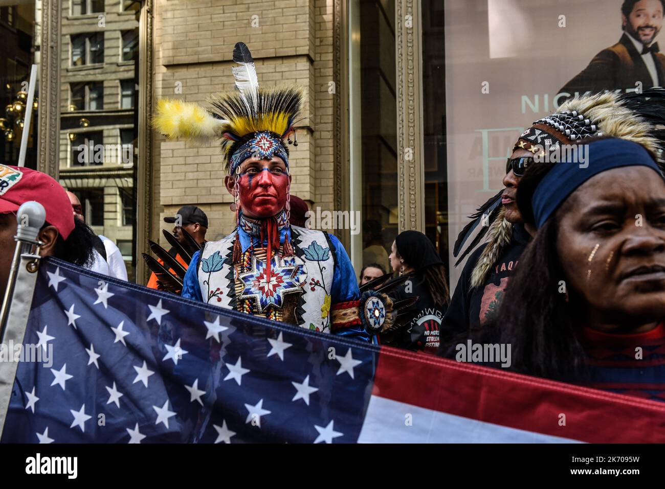 New York, New York, USA. 15th Oct, 2022. Native peoples participate in ...