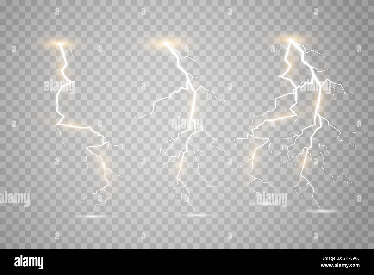 A set of Magic lightning and bright lighting effects. Vector ...