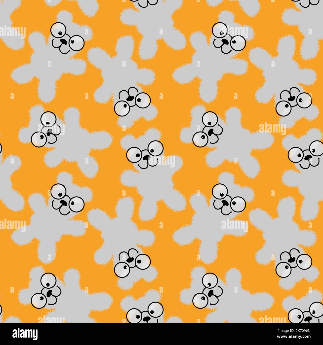 Cartoon toys animals seamless fluffy bears pattern for wrapping paper ...