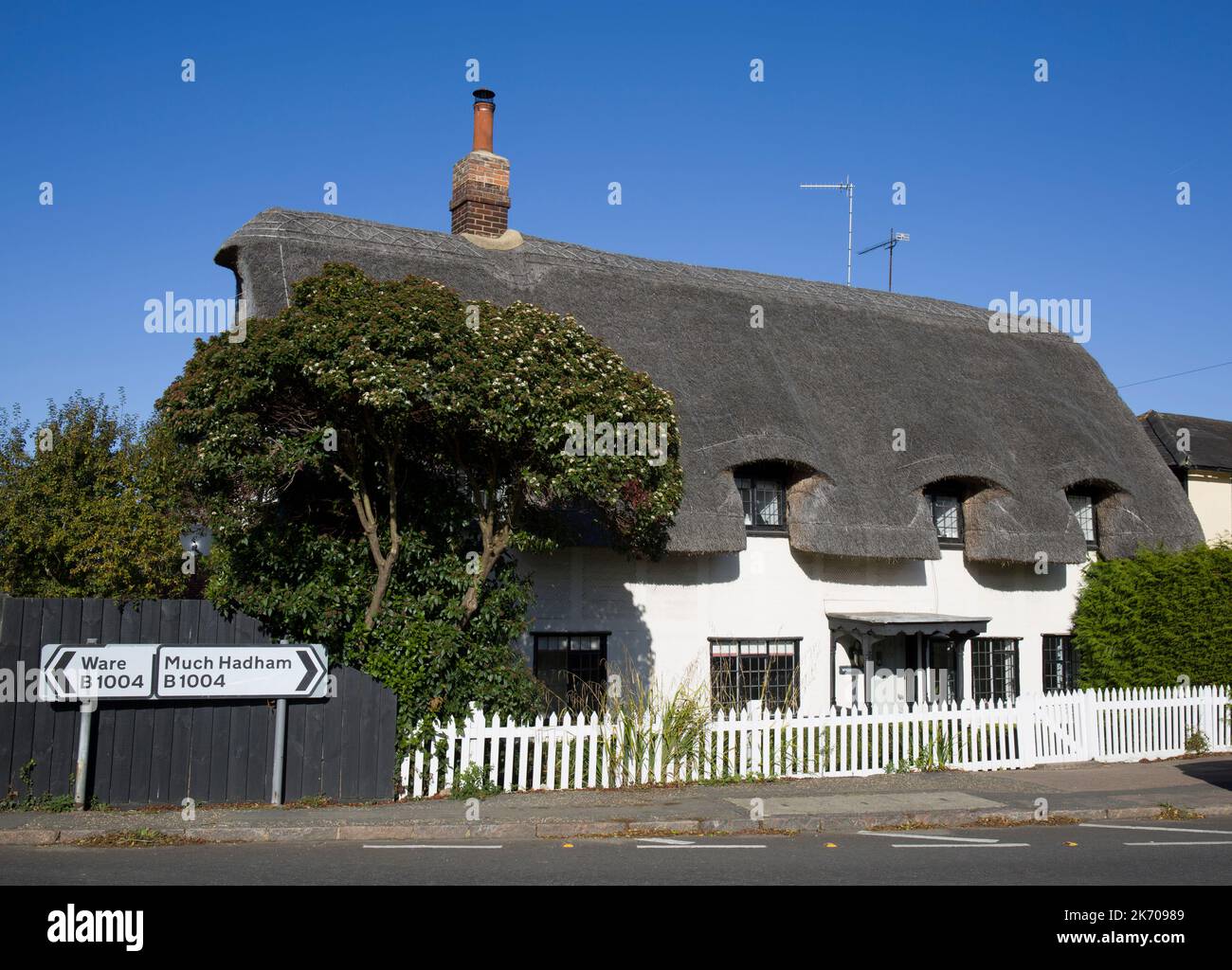 Thatched Cottage Widford Village Hertfordshire Stock Photo - Alamy