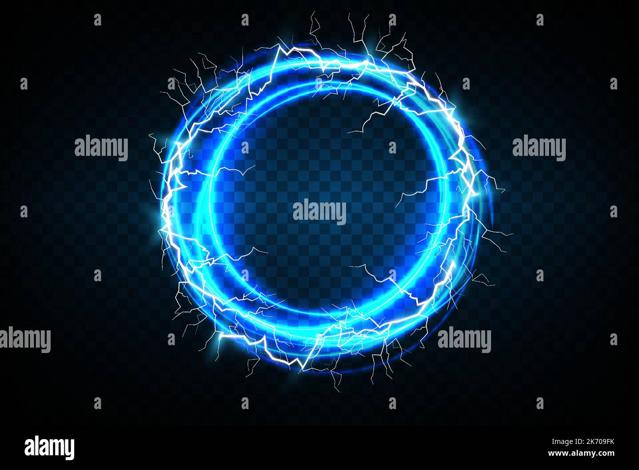 Ball lightning on a transparent dark blue background. Vector ...