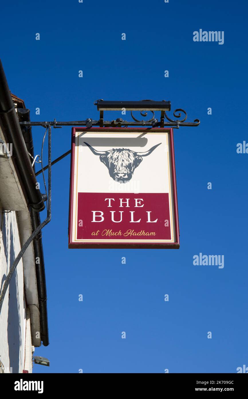 The Bull Pub Sign Much Hadham Hertfordshire Stock Photo - Alamy
