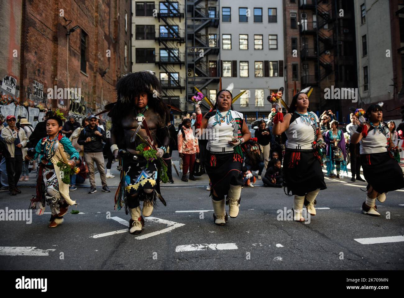 New York, New York, USA. 15th Oct, 2022. Native peoples participate in ...