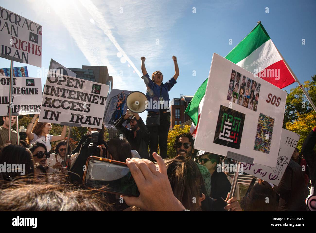 October 16, 2022, New York City, New York, USA: On Saturday October 15th hundreds gathered in ...