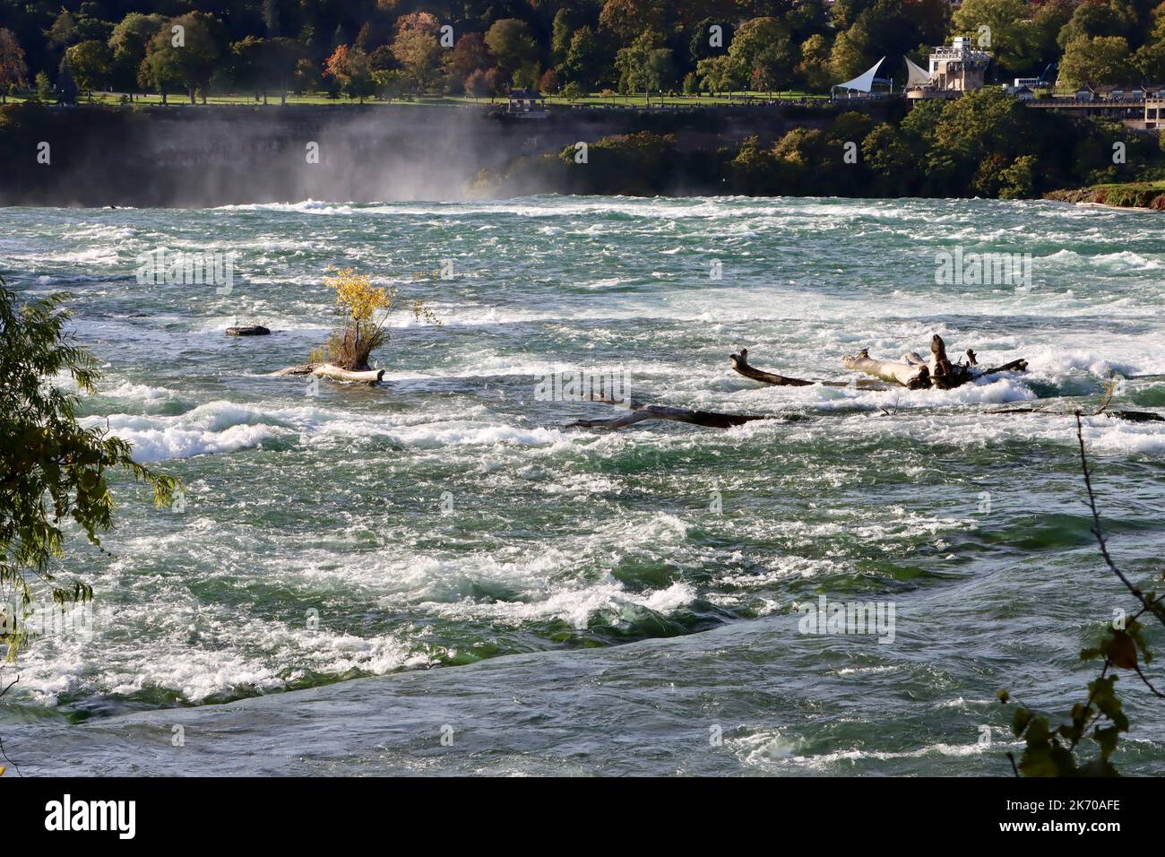 The river rapids above the American Falls at Niagara Falls Stock Photo ...