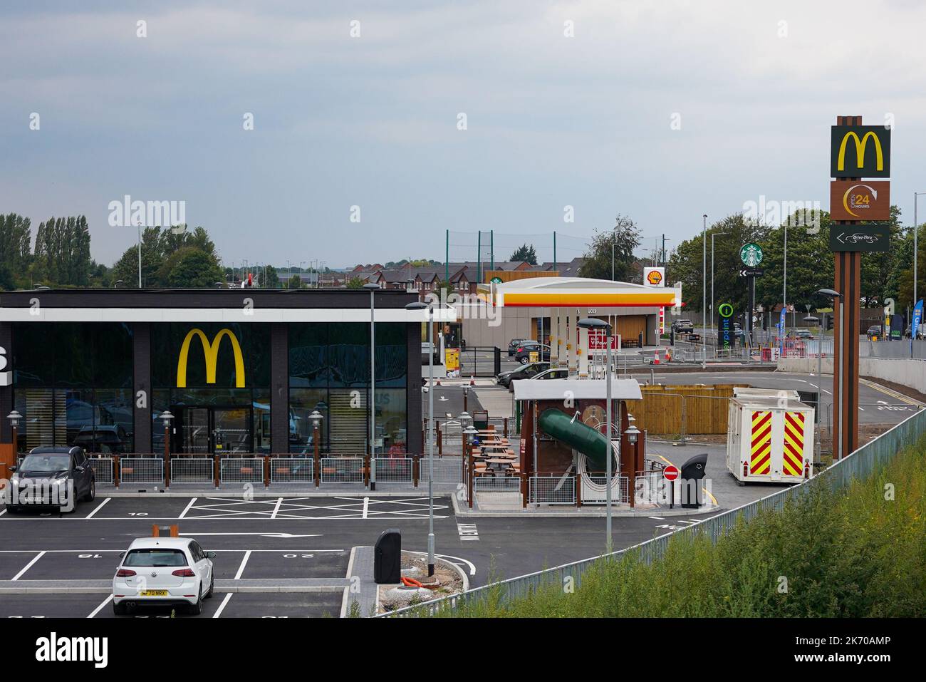 New Motorway Services off the M58 at Maghull. Merseyside Stock Photo ...