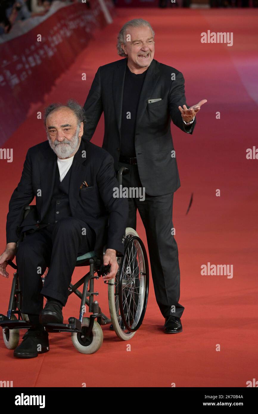 Rome, Italy. 16th Oct, 2022. Alessandro Haber (l) and Giovanni Veronesi ...