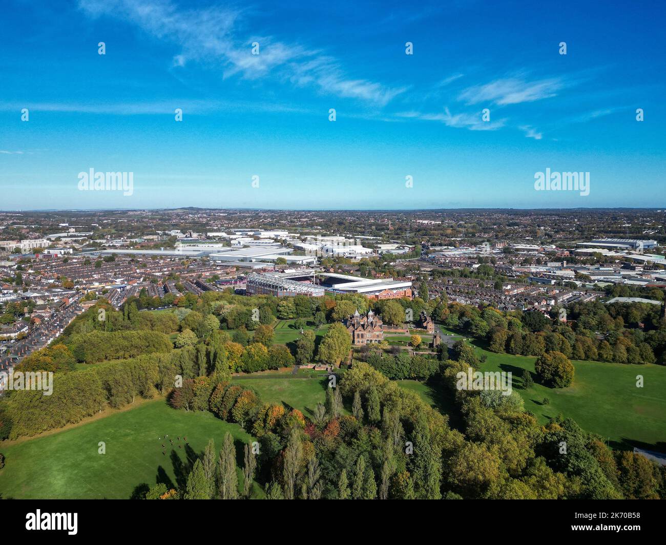 Birmingham, UK. 16th October, 2022. Aerial view of Villa Park during ...