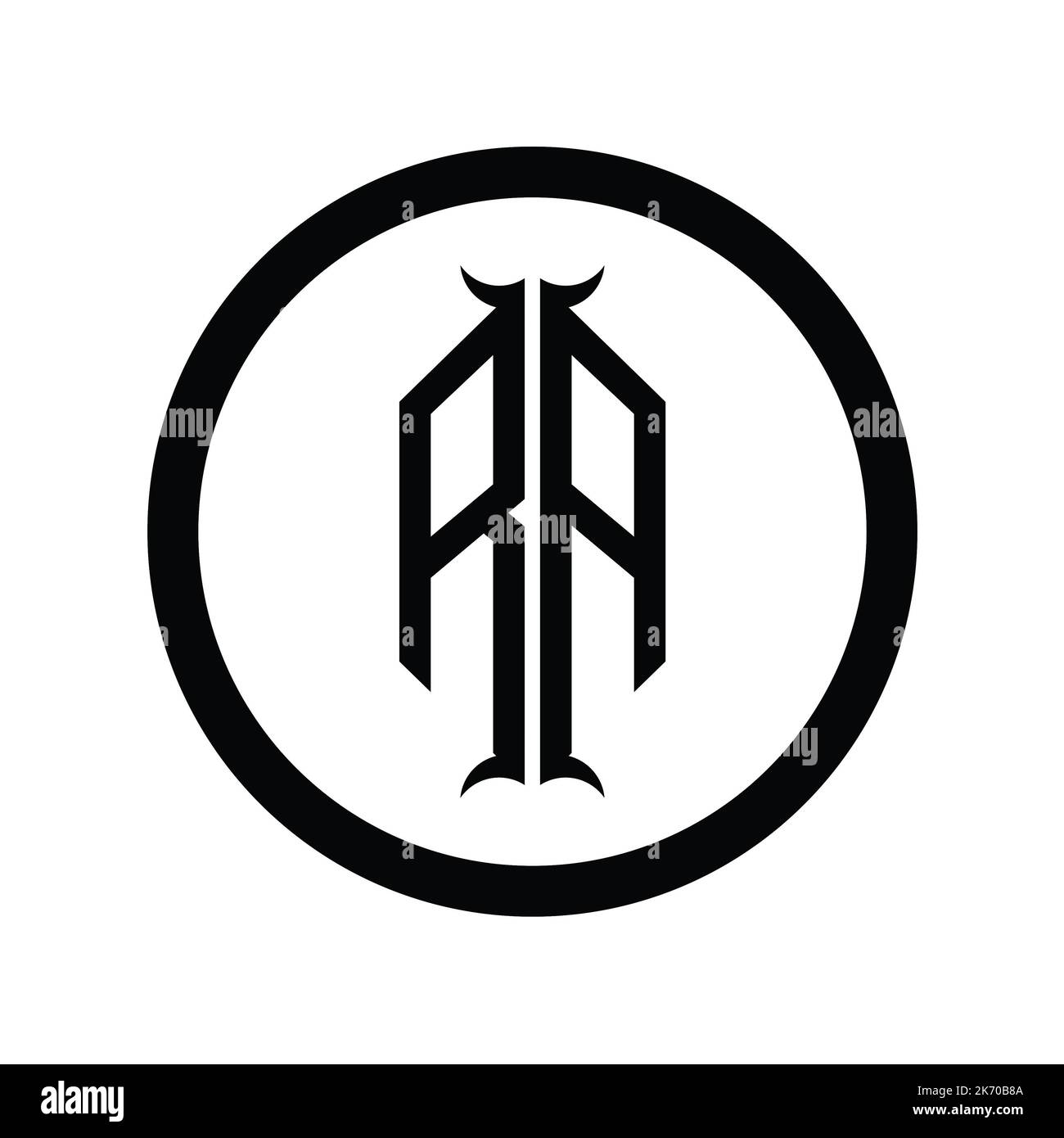 AR Logo monogram letter with hexagon horn shape design template Stock ...