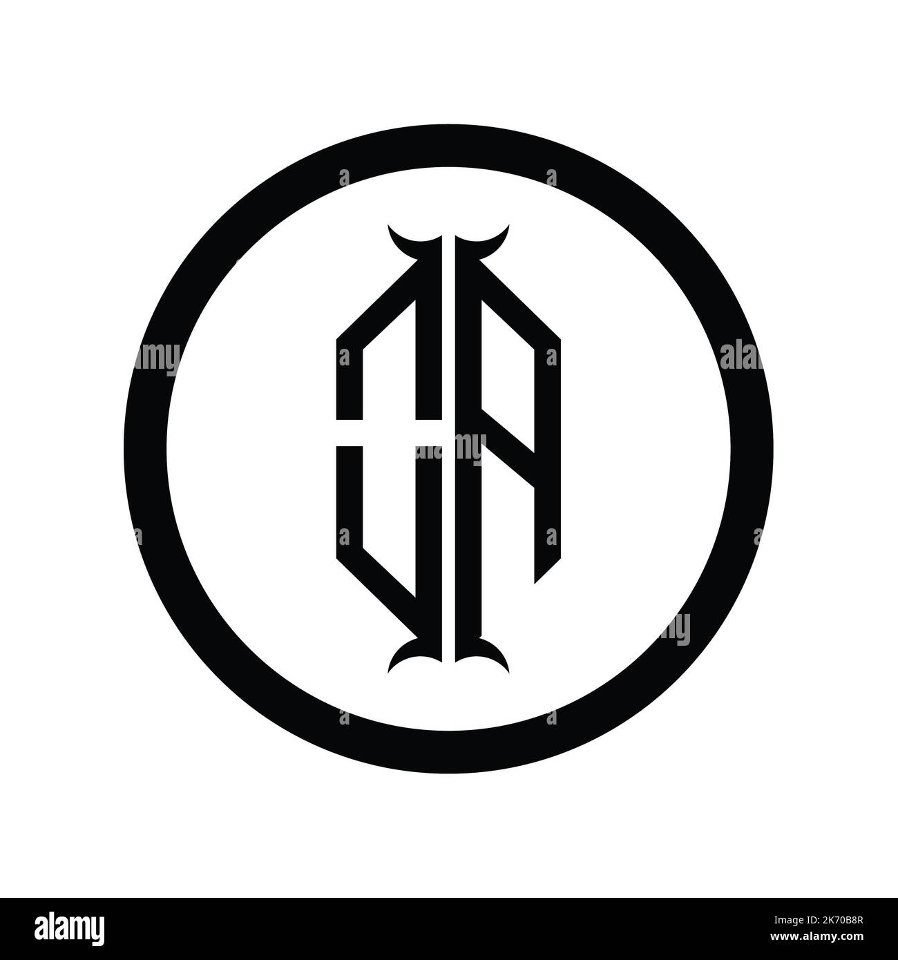 AO Logo monogram letter with hexagon horn shape design template Stock ...