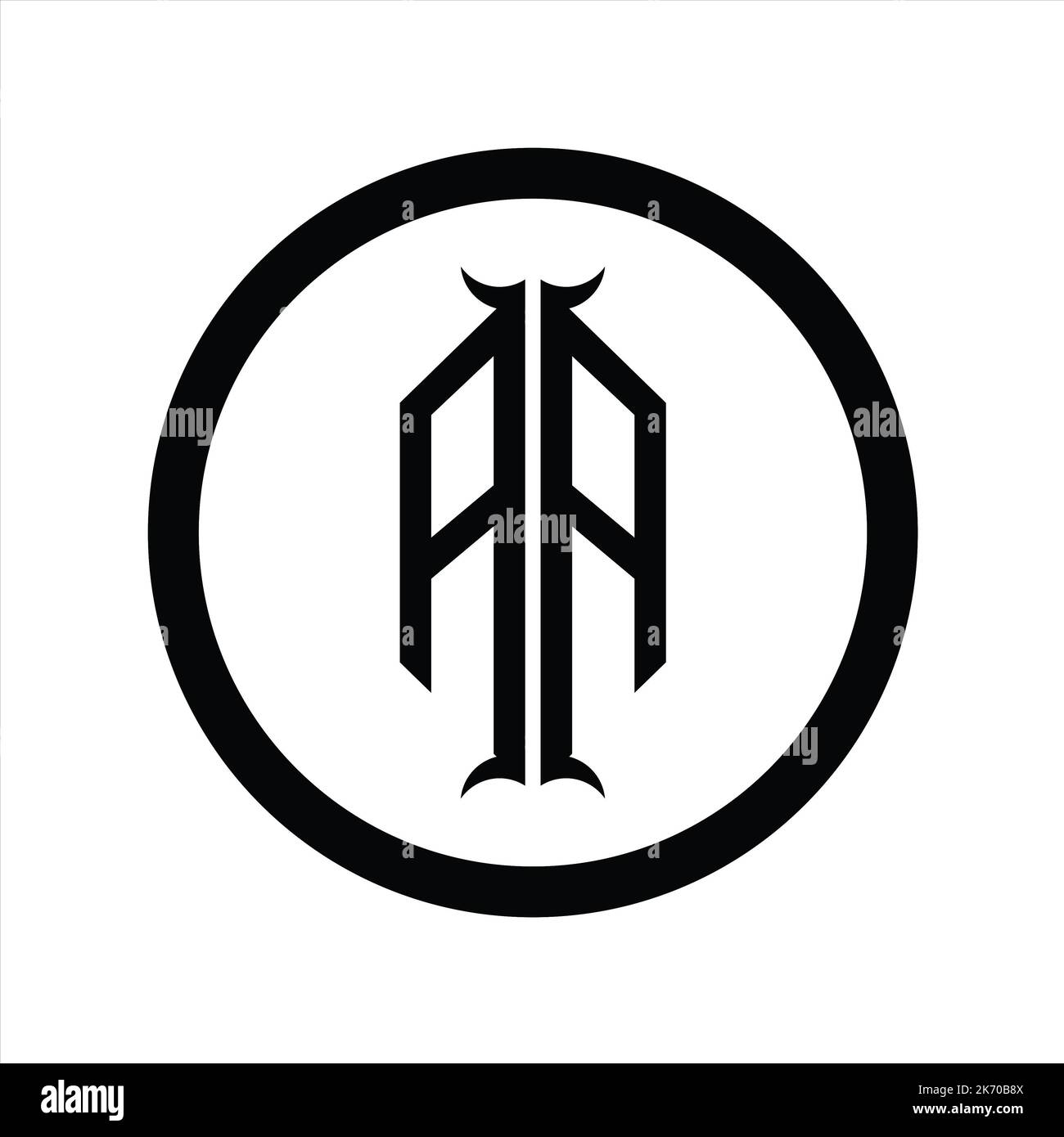 AA Logo monogram letter with hexagon horn shape design template Stock ...