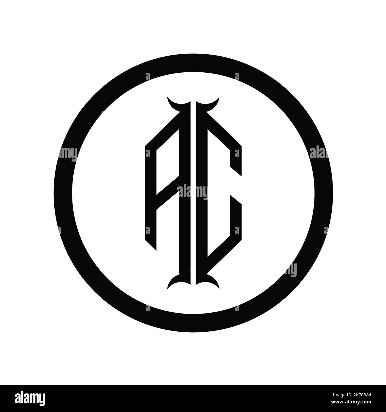 CA Logo monogram letter with hexagon horn shape design template Stock ...