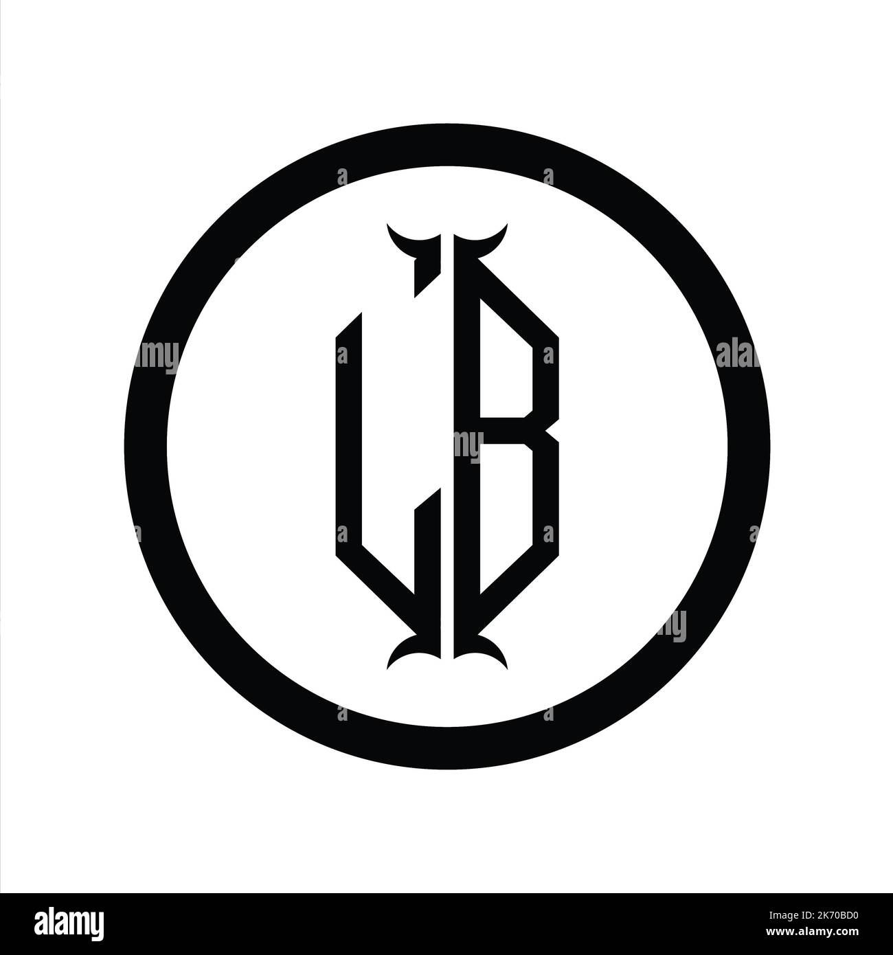 BL Logo monogram letter with hexagon horn shape design template Stock ...