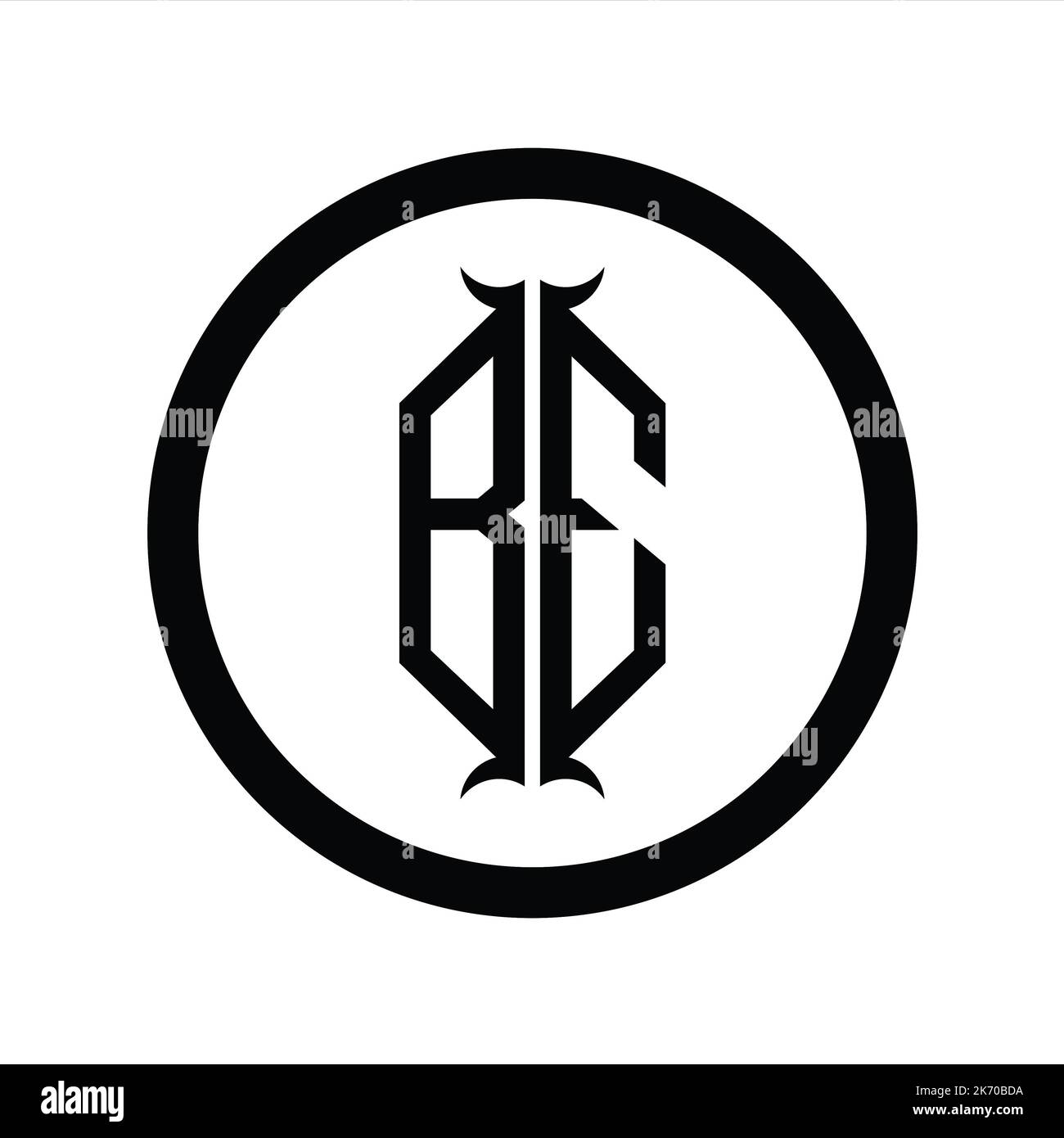 EB Logo monogram letter with hexagon horn shape design template Stock ...