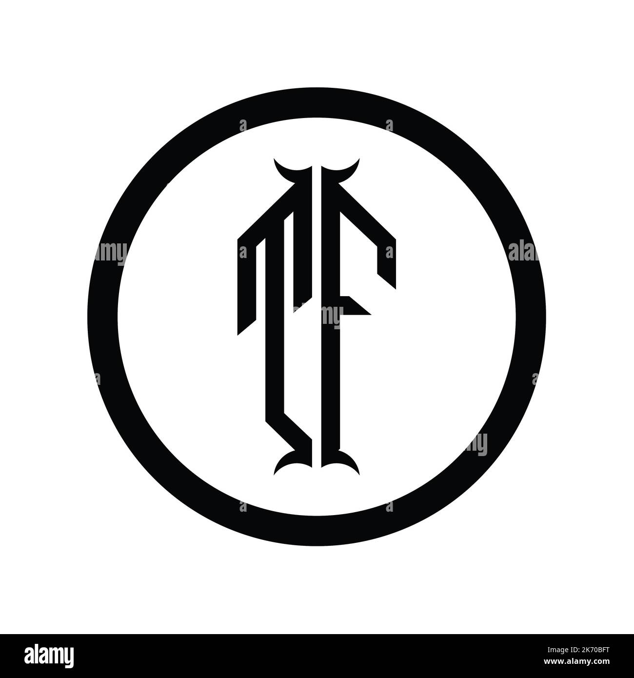 FT Logo monogram letter with hexagon horn shape design template Stock ...