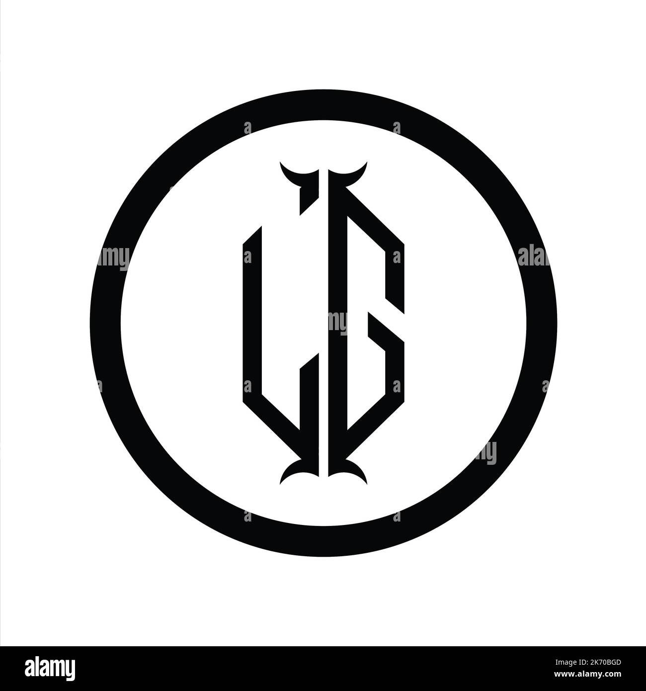 GL Logo monogram letter with hexagon horn shape design template Stock ...