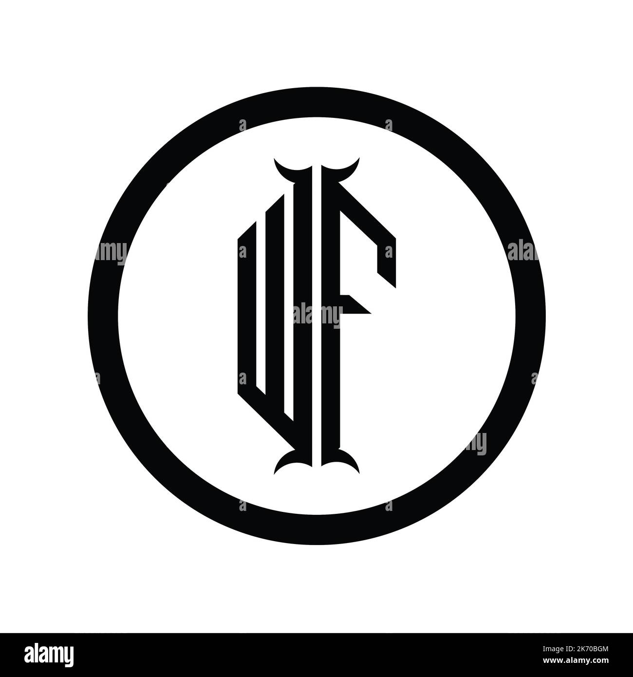 FW Logo monogram letter with hexagon horn shape design template Stock ...