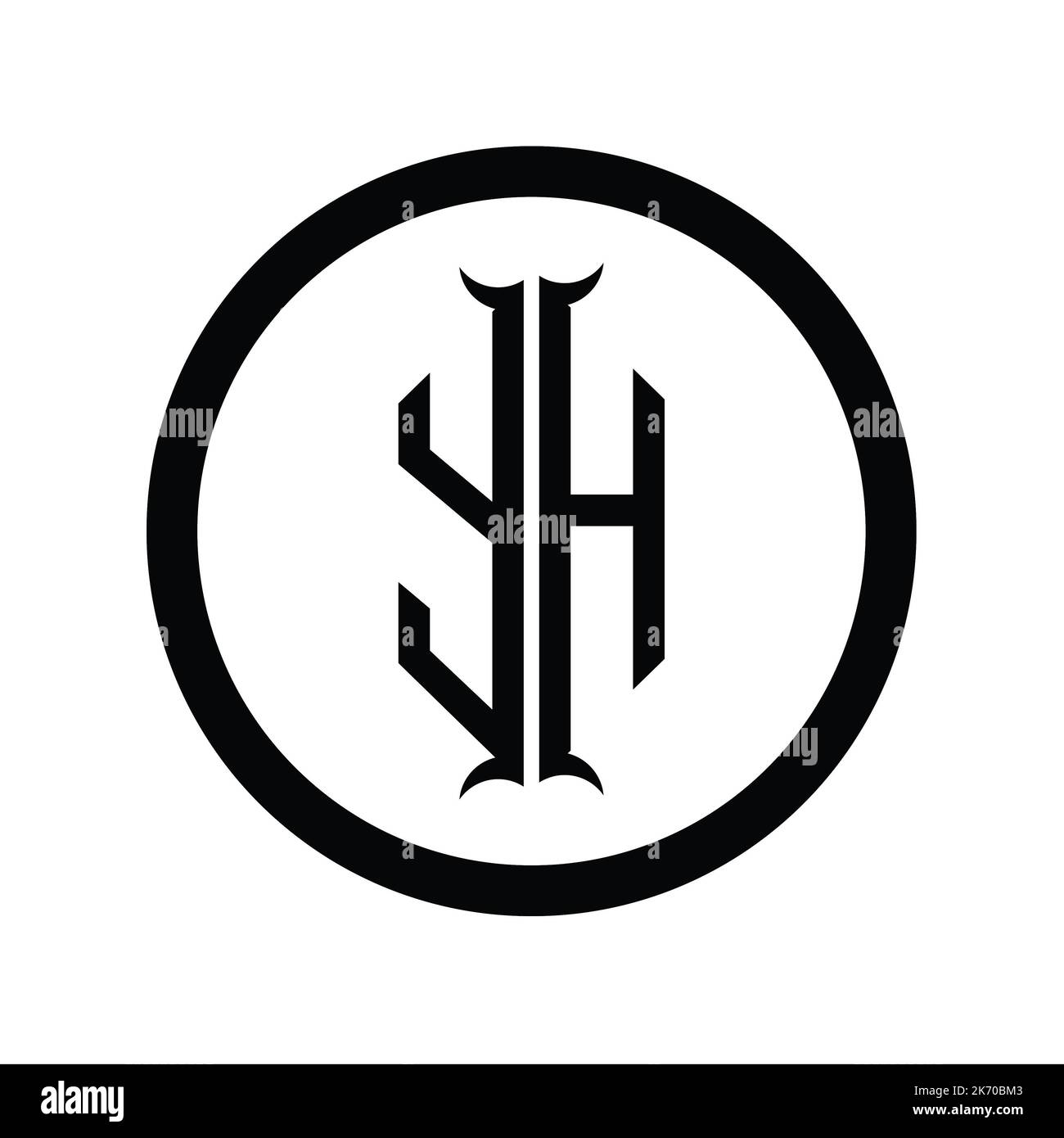 HY Logo monogram letter with hexagon horn shape design template Stock ...