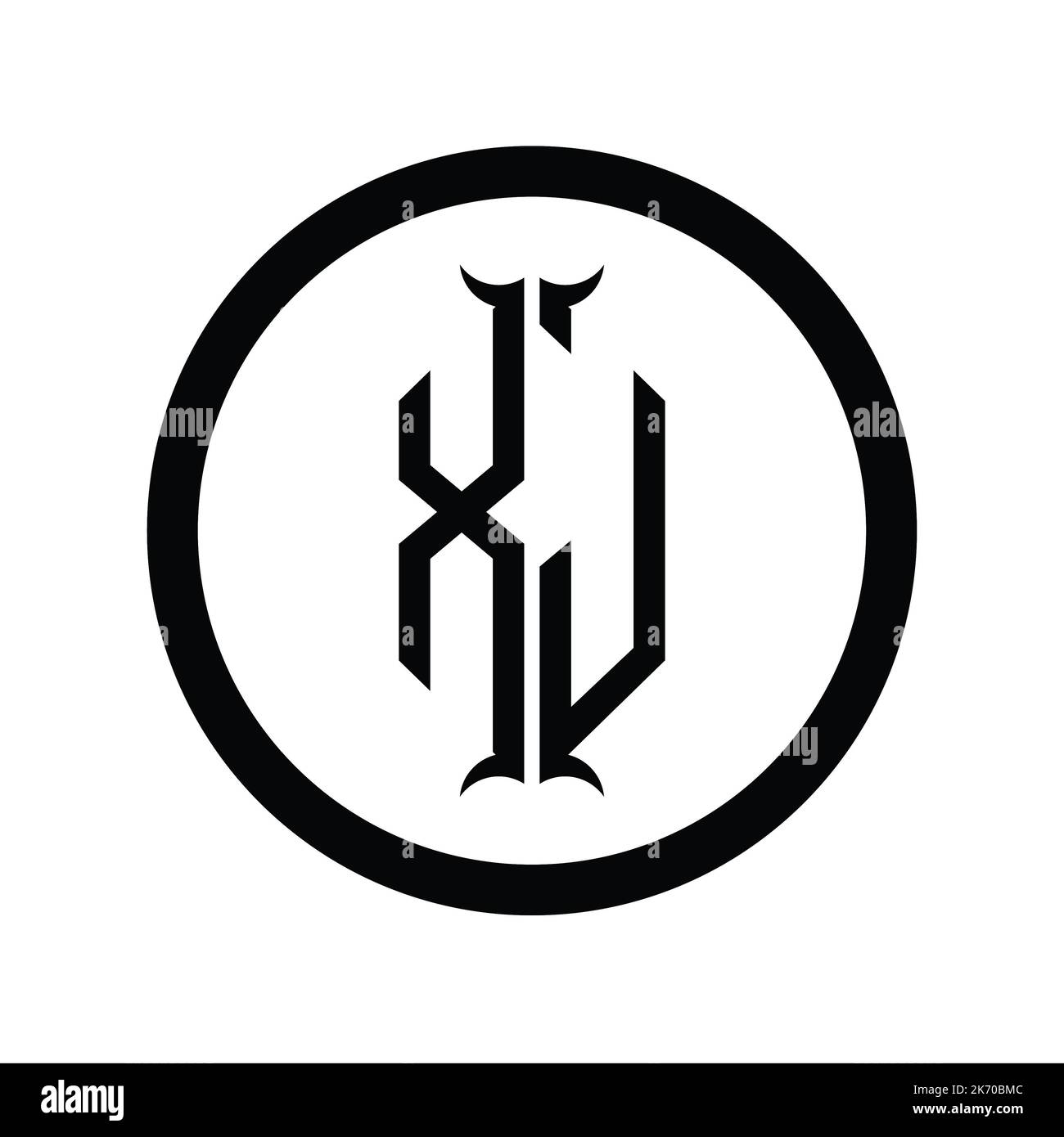 JX Logo monogram letter with hexagon horn shape design template Stock ...