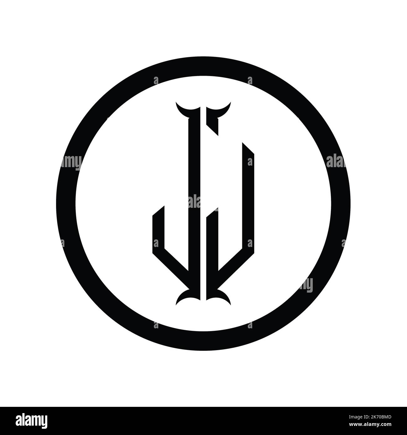 JJ Logo monogram letter with hexagon horn shape design template Stock ...