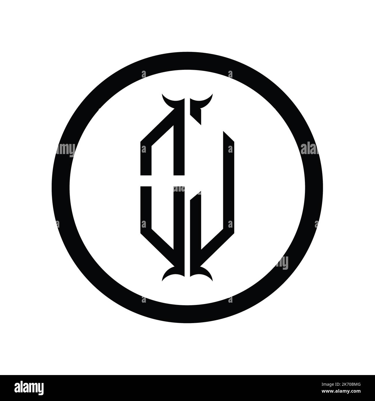 JO Logo monogram letter with hexagon horn shape design template Stock ...