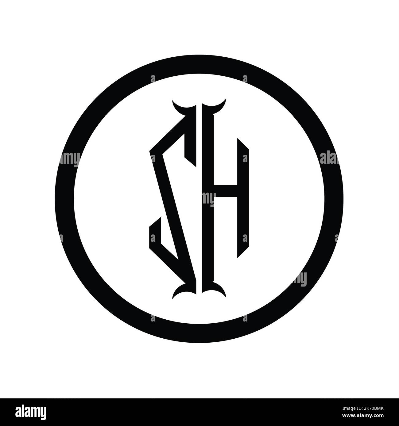 HZ Logo monogram letter with hexagon horn shape design template Stock Photo - Alamy