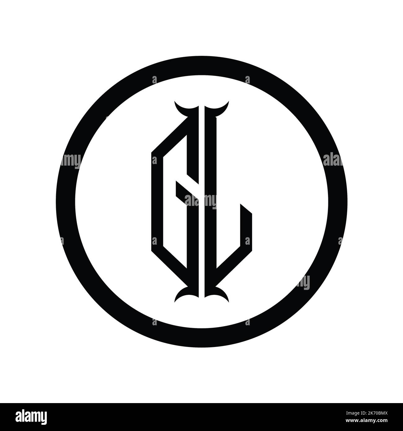 LG Logo monogram letter with hexagon horn shape design template Stock ...