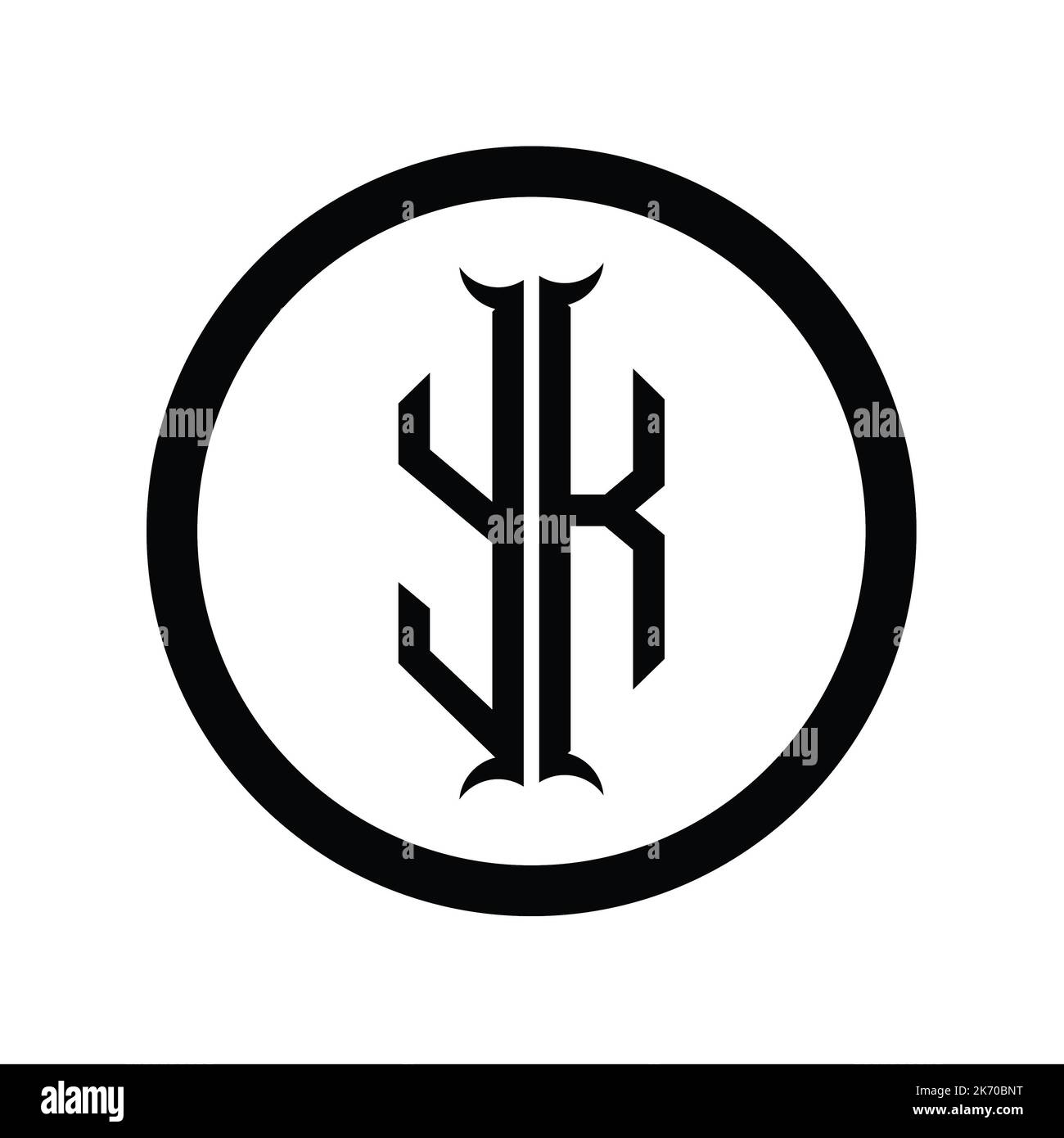 KY Logo monogram letter with hexagon horn shape design template Stock ...