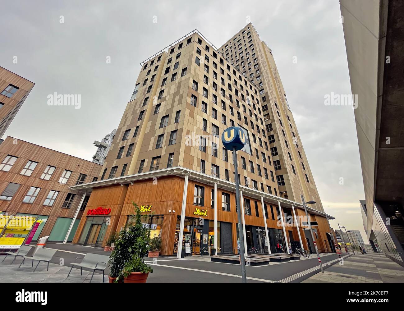 Vienna Austria Aug.16 2020, The HoHo wooden apartment tower at the new ...