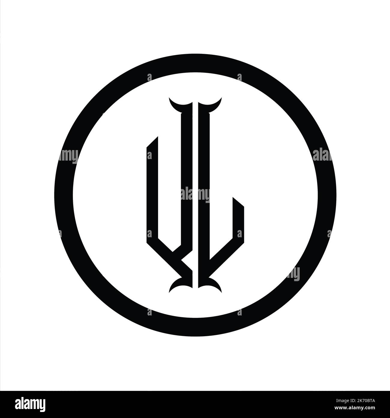 LV Logo monogram letter with hexagon horn shape design template Stock ...