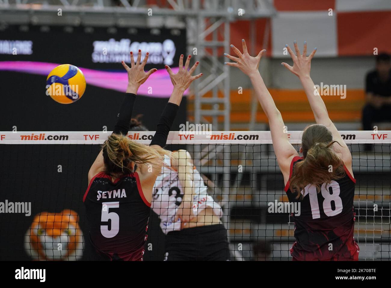 ISTANBUL, TURKEY - MAY 03, 2022: Seyma Ercan and Janset Cemre Erkul in ...