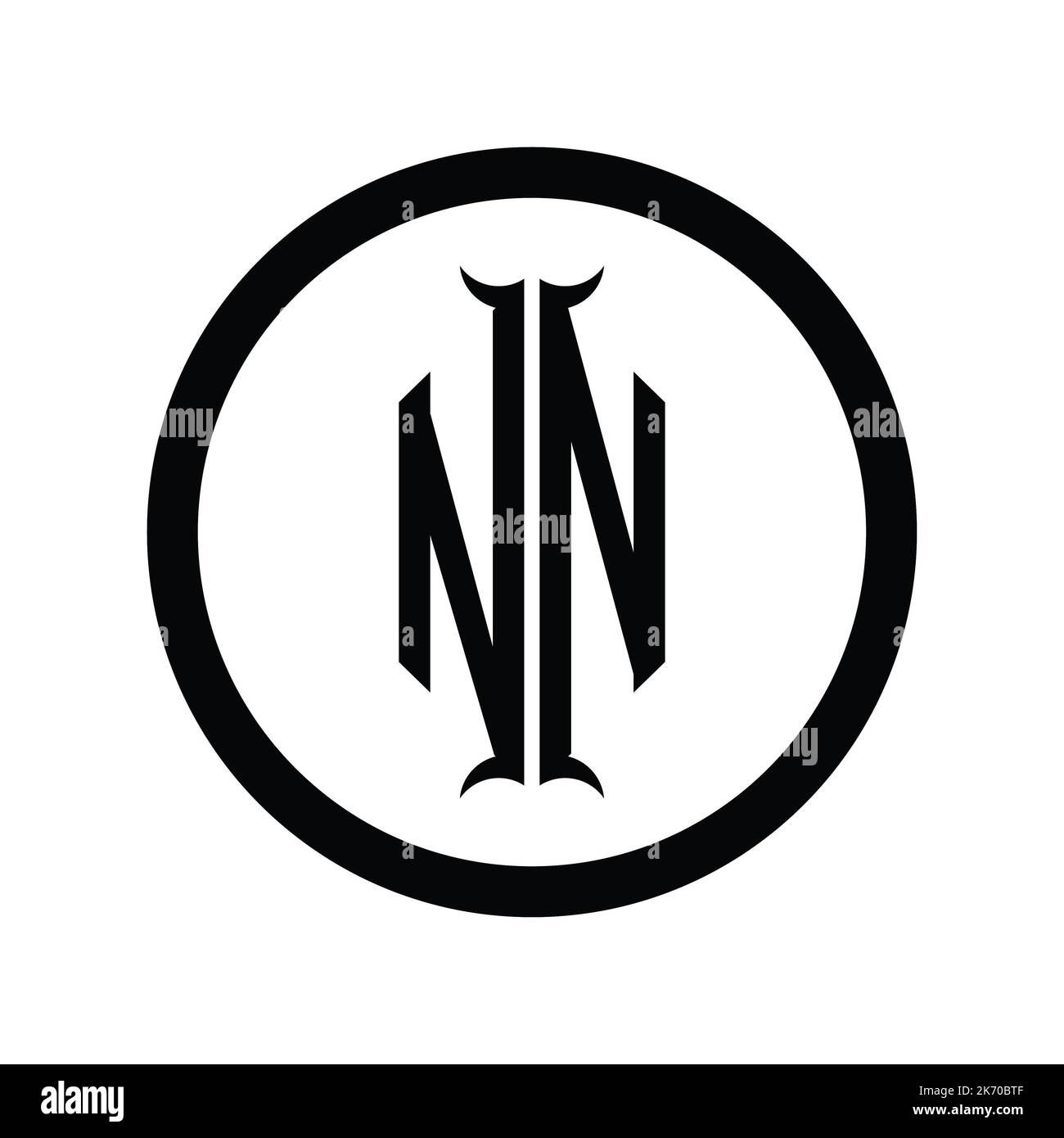 NN Logo monogram letter with hexagon horn shape design template Stock ...