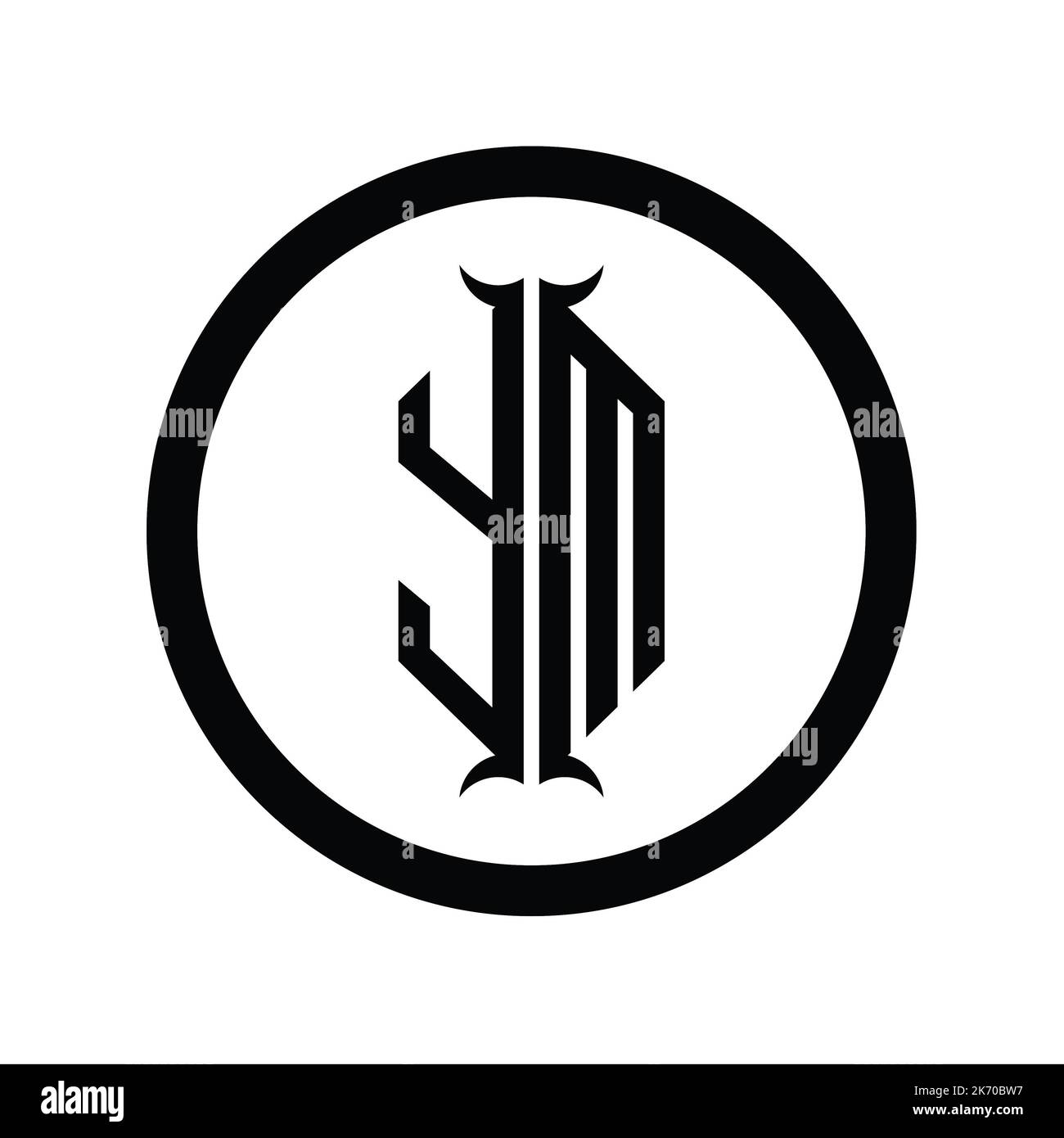 My Logo Monogram Letter With Hexagon Horn Shape Design Template Stock