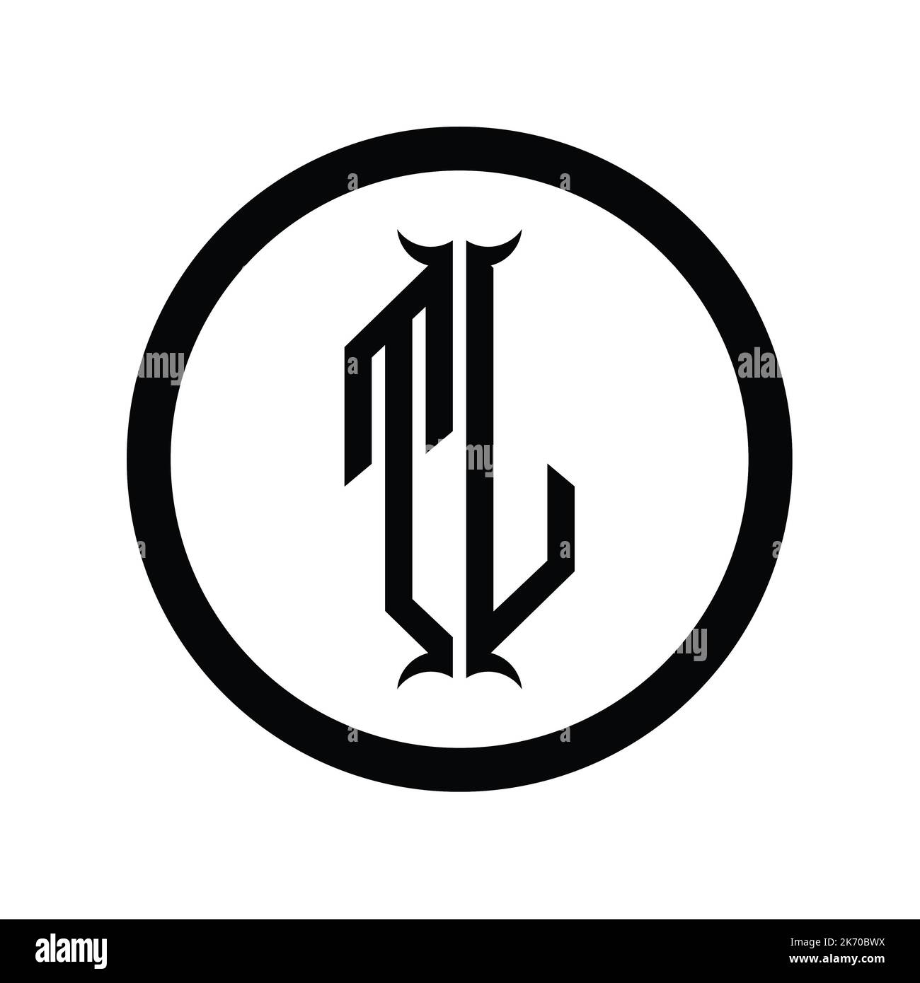 LT Logo monogram letter with hexagon horn shape design template Stock ...