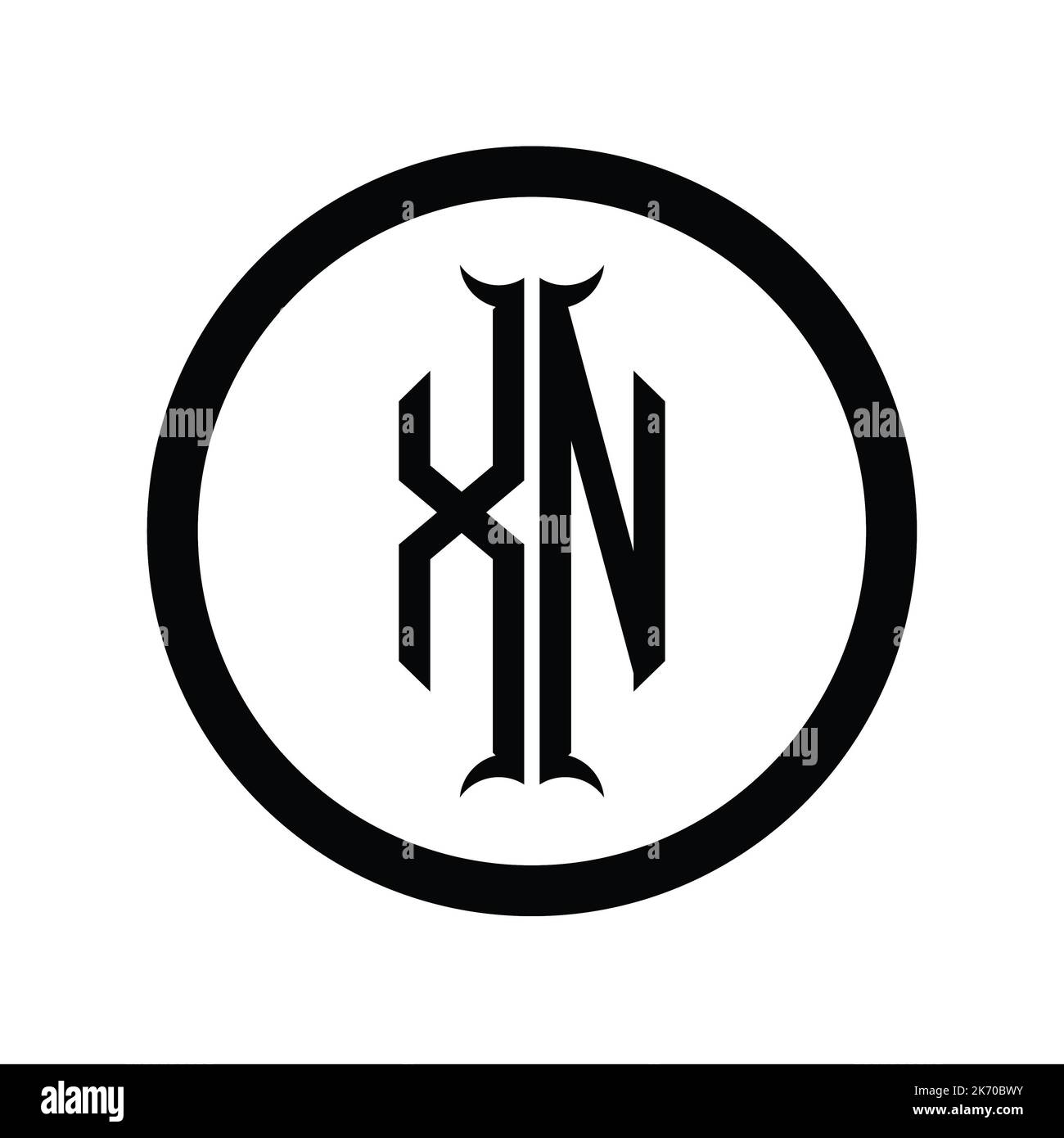 NX Logo monogram letter with hexagon horn shape design template Stock ...