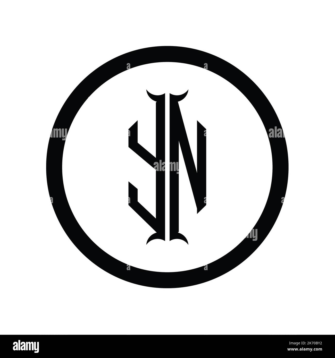NY Logo monogram letter with hexagon horn shape design template Stock ...