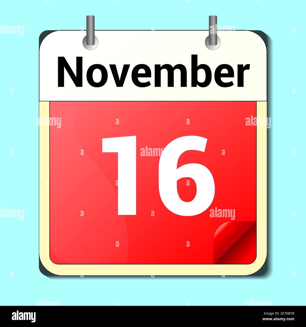 day on the calendar, vector image format, November 16 Stock Vector ...
