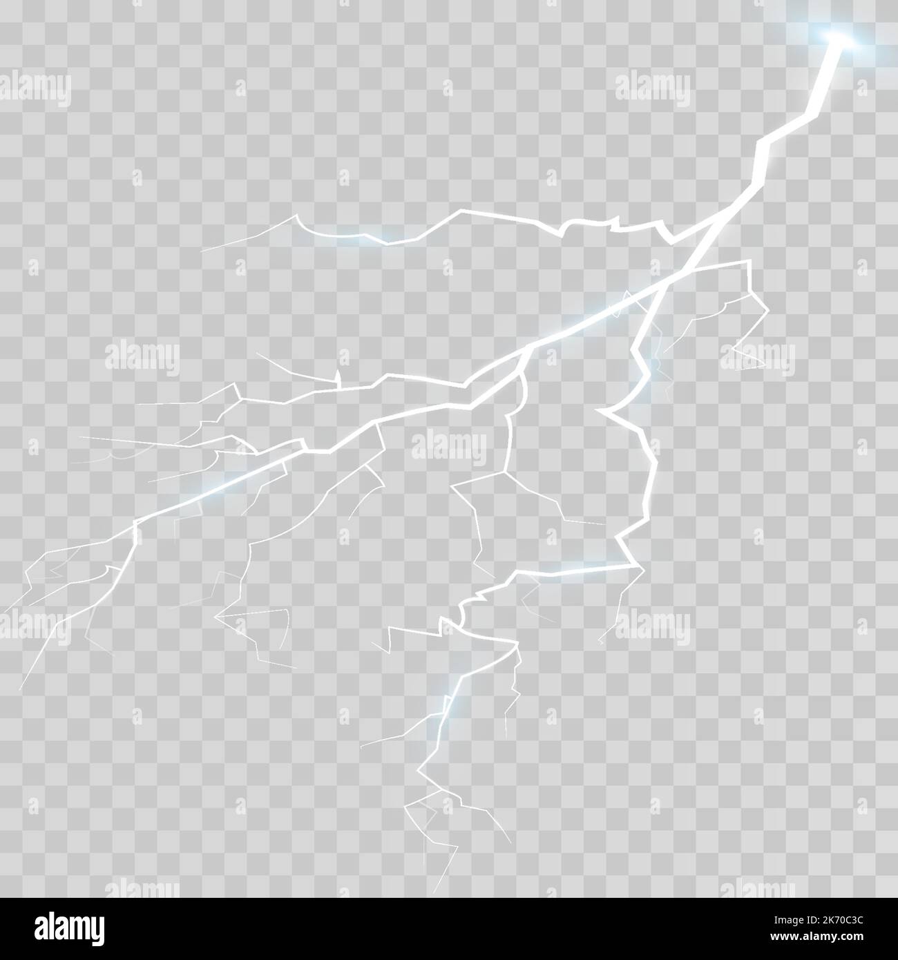 Set of lightning magical and bright light effect. Thunderstorm with ...
