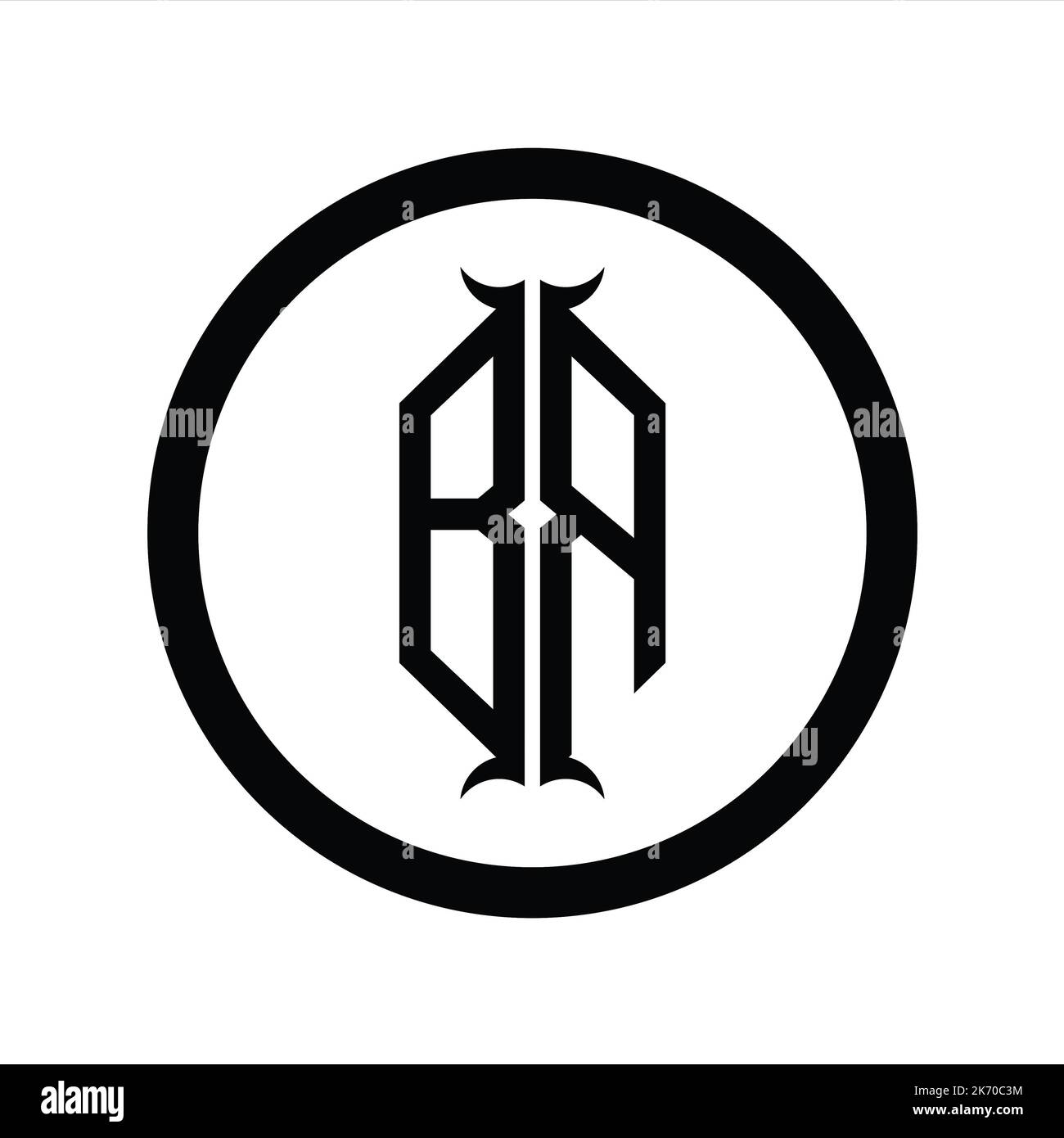 RB Logo monogram letter with hexagon horn shape design template Stock Photo - Alamy