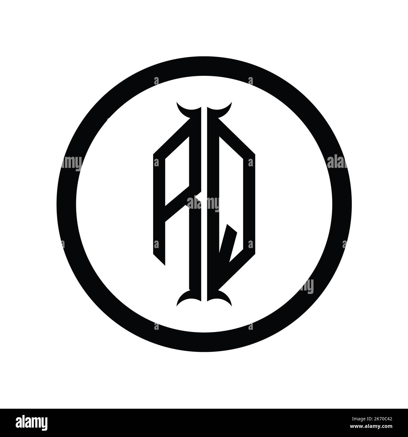 QR Logo monogram letter with hexagon horn shape design template Stock ...