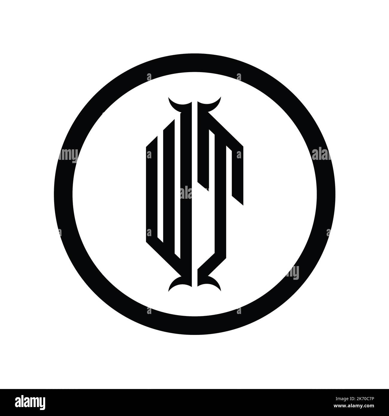 TW Logo monogram letter with hexagon horn shape design template Stock ...