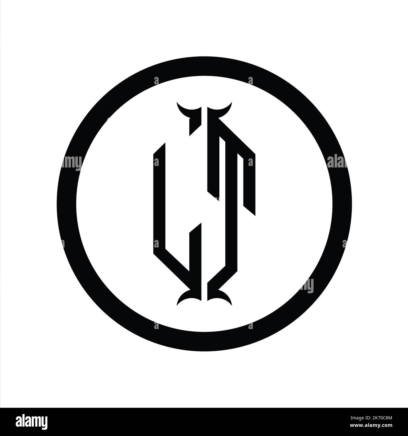 TL Logo monogram letter with hexagon horn shape design template Stock ...